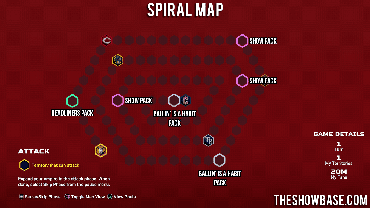 Spiral Map Conquest Hidden Rewards MLB The Show 25